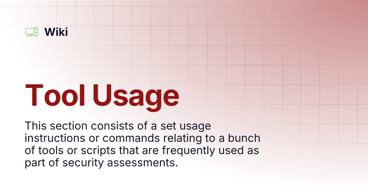 Tool Usage | Wiki