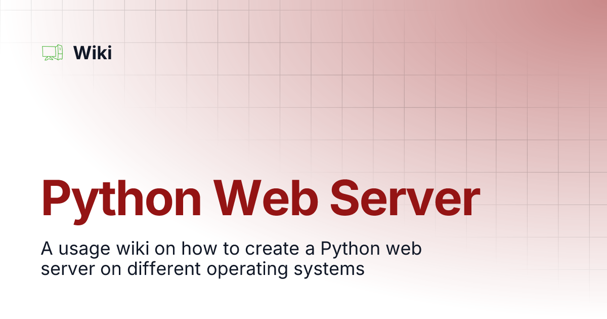 Python Web Server Wiki 5831